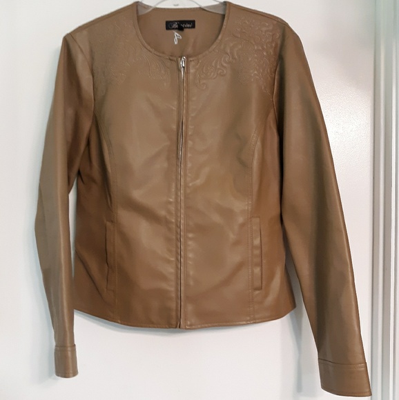 Baccini | Jackets & Coats | Baccini Classy Embossed Faux Leather Jacket ...